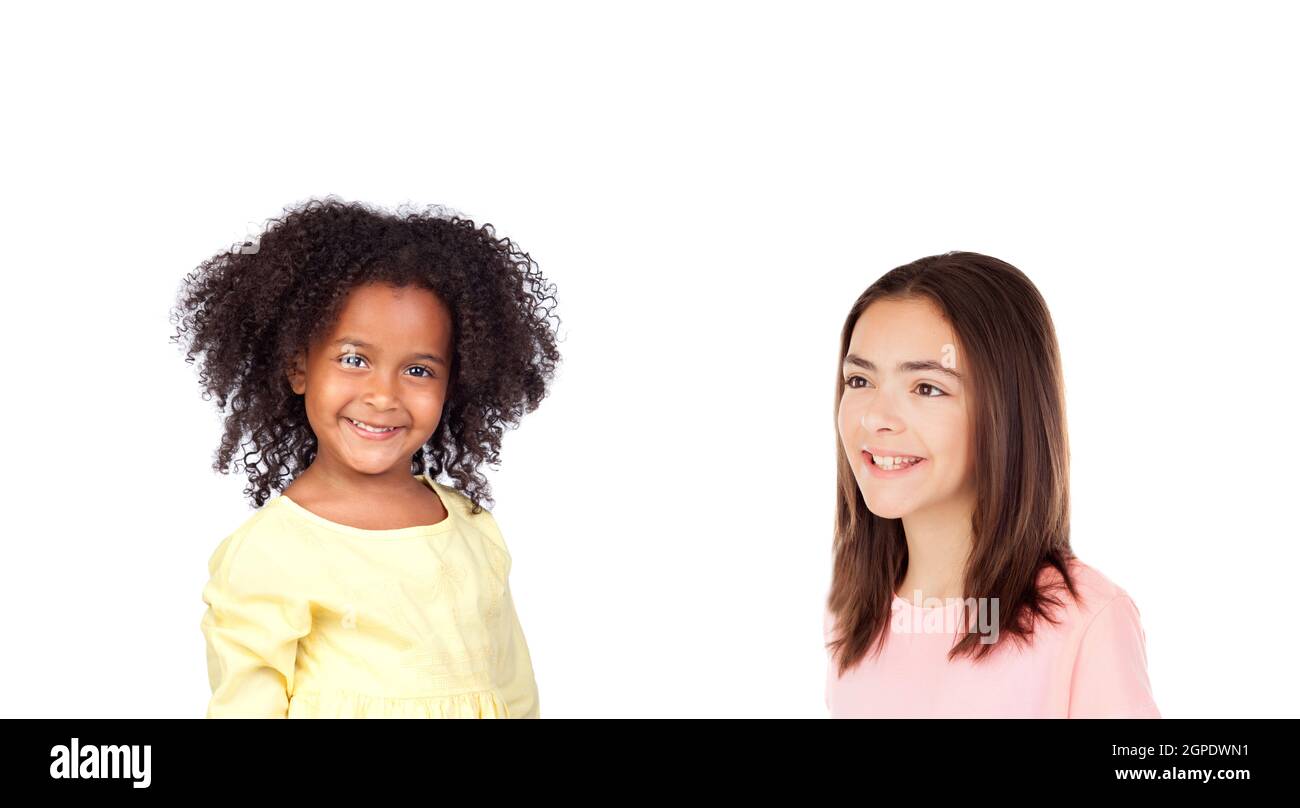 Happy children laughing isolated on a white background Stock Photo - Alamy