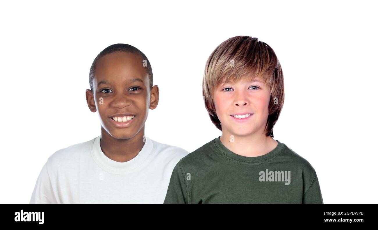Happy children laughing isolated on a white background Stock Photo - Alamy
