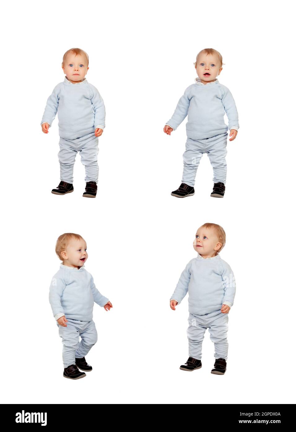 Images of a baby starting to walk isolated on a white background Stock ...