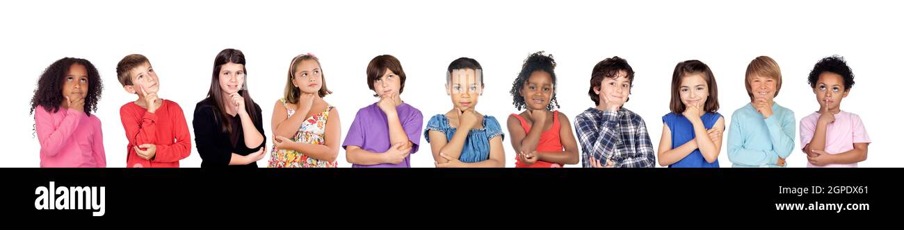 Many children isolated on a white background Stock Photo - Alamy