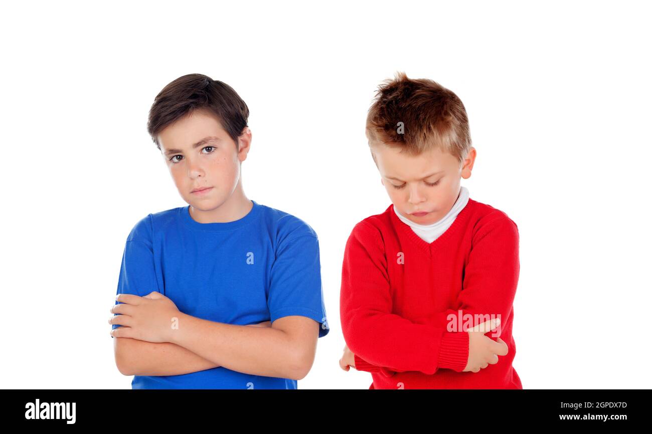 Angry children isolated on a white background Stock Photo - Alamy