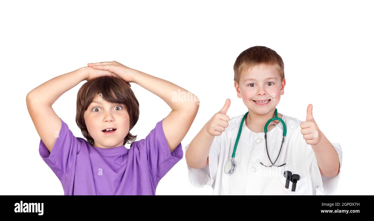 Doctor examining a toddler Cut Out Stock Images & Pictures - Alamy