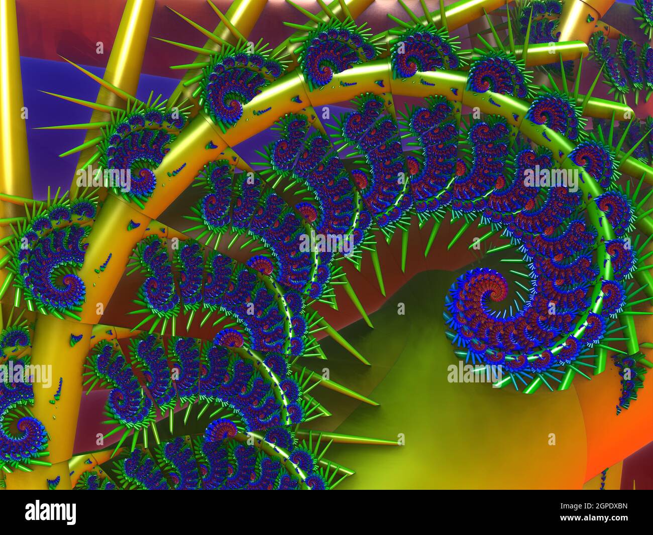 Picture of three-dimensional spaceship fractals in motion Stock Photo ...