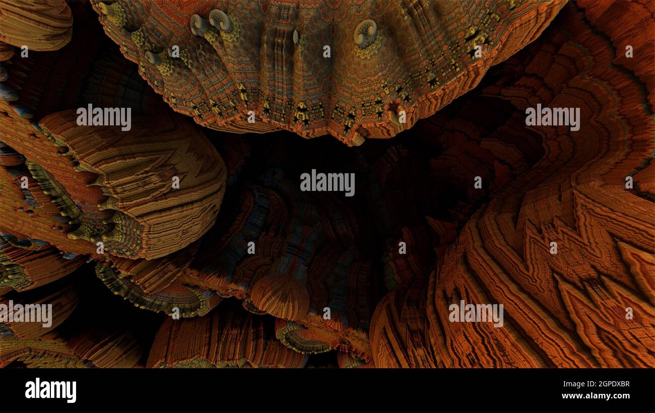Picture of three-dimensional spaceship fractals in motion Stock Photo ...