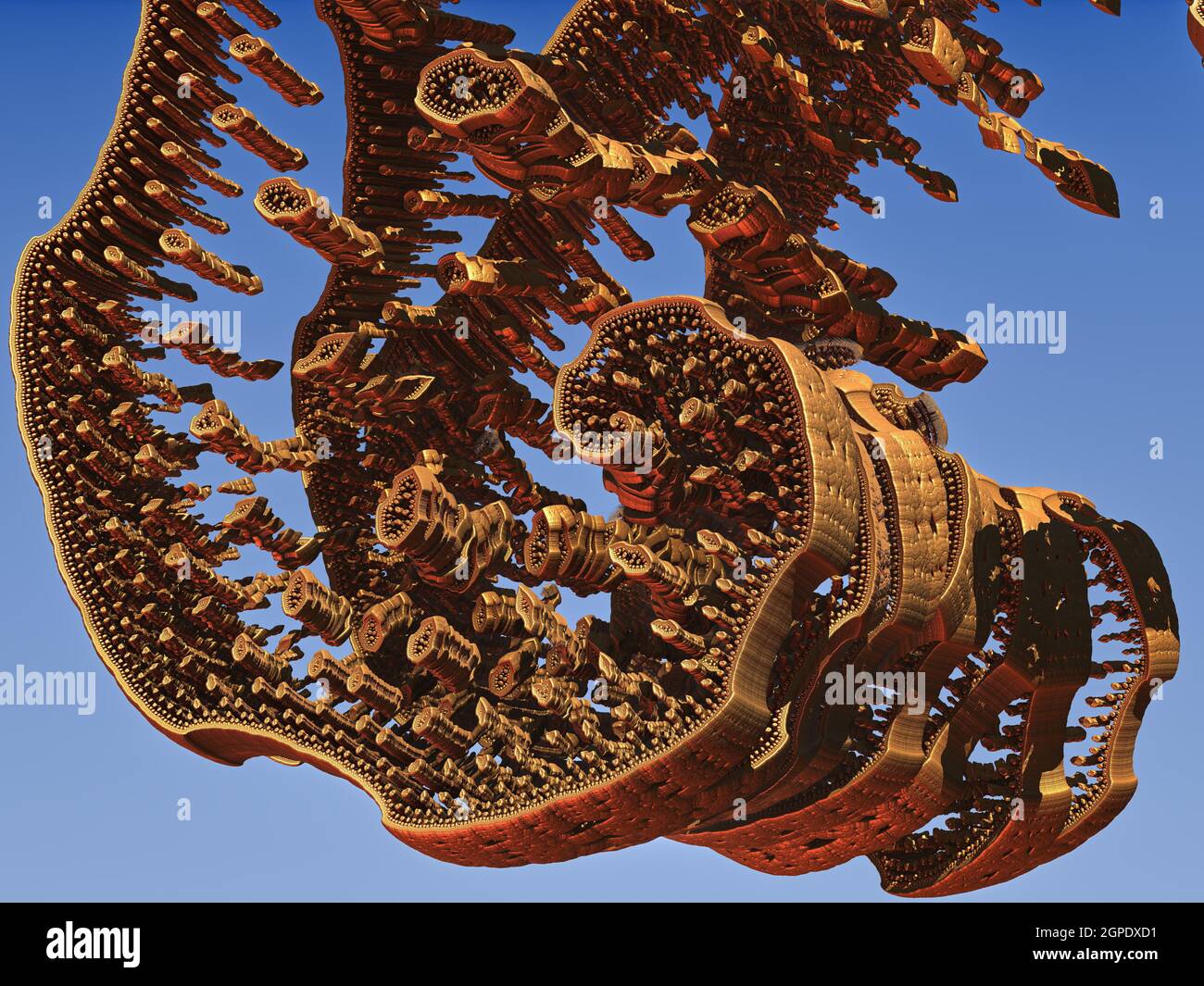 Picture of three-dimensional spaceship fractals in motion Stock Photo ...