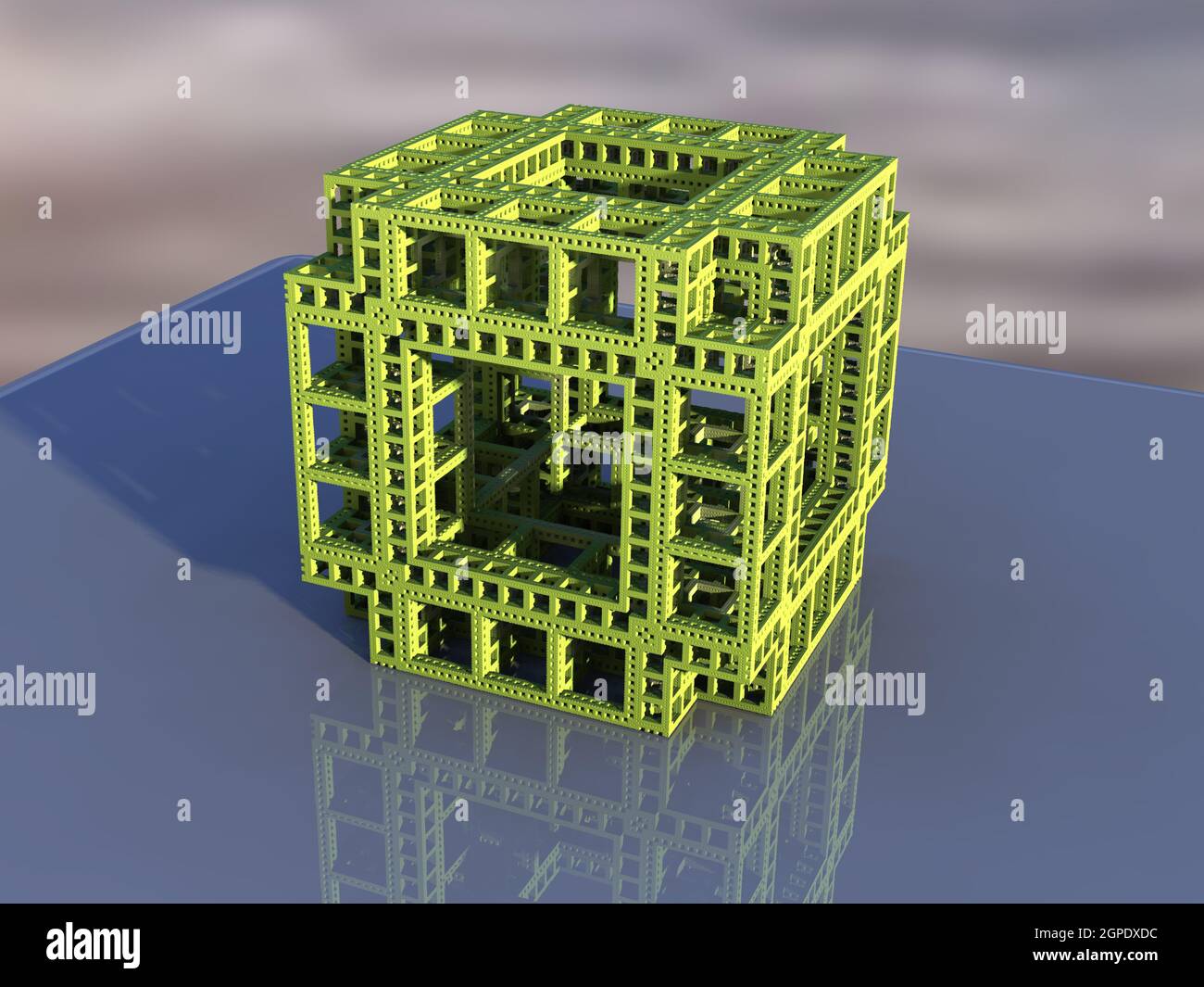 Picture of three-dimensional spaceship fractals in motion Stock Photo ...