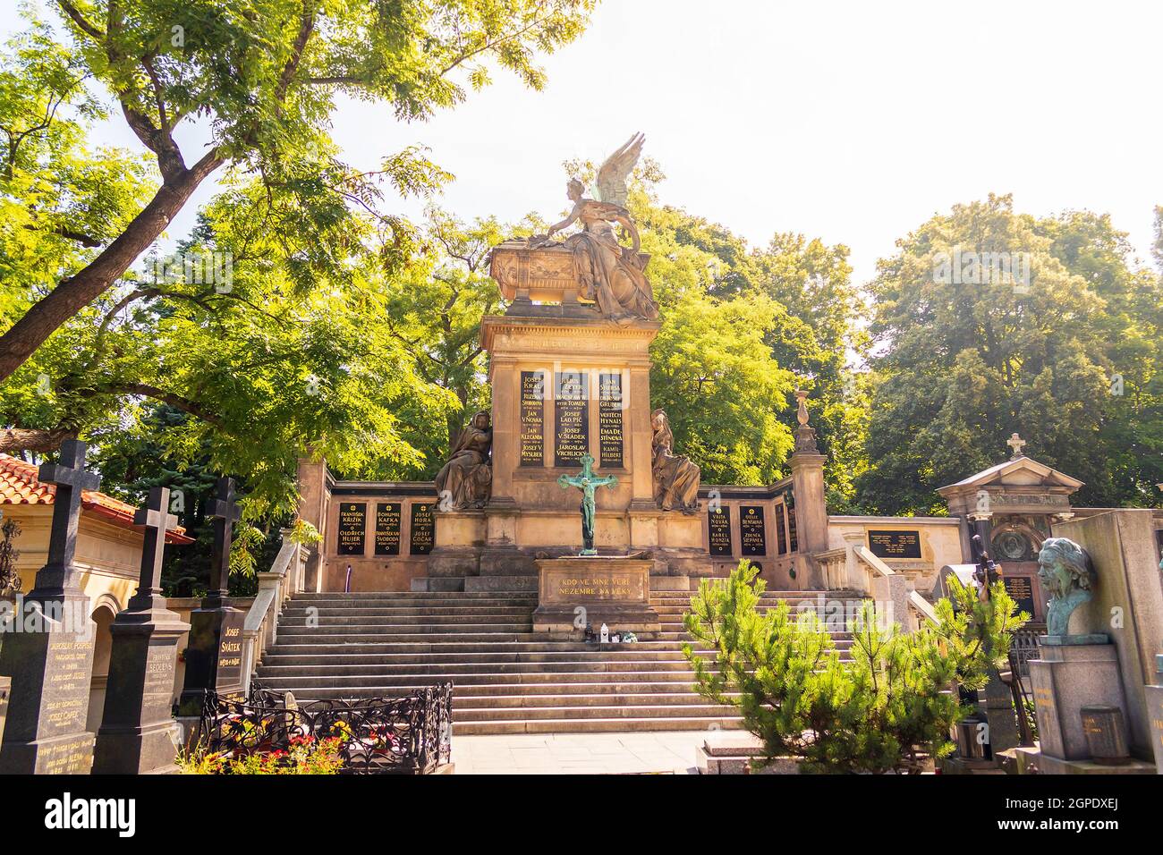 Slavin tomb at the Vysehrad Cemetery in Prague, Czech republic Stock ...