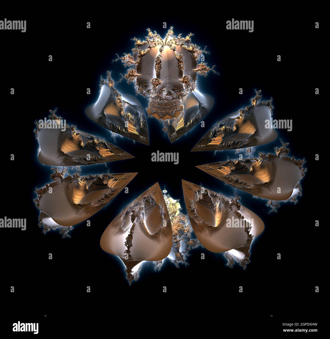 Picture of three-dimensional spaceship fractals in motion Stock Photo ...