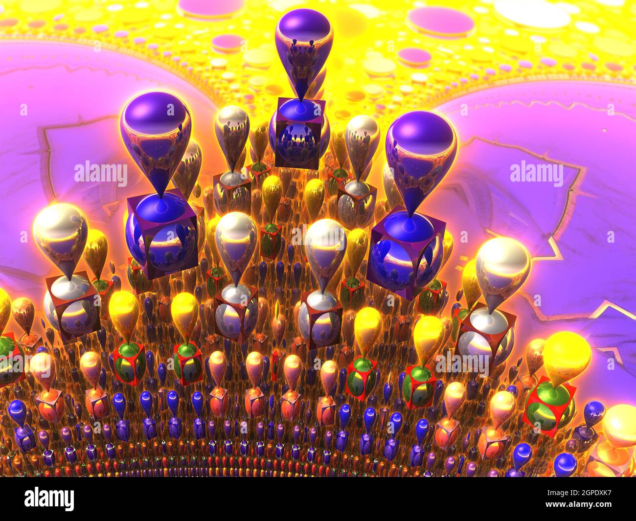 Picture of three-dimensional spaceship fractals in motion Stock Photo ...