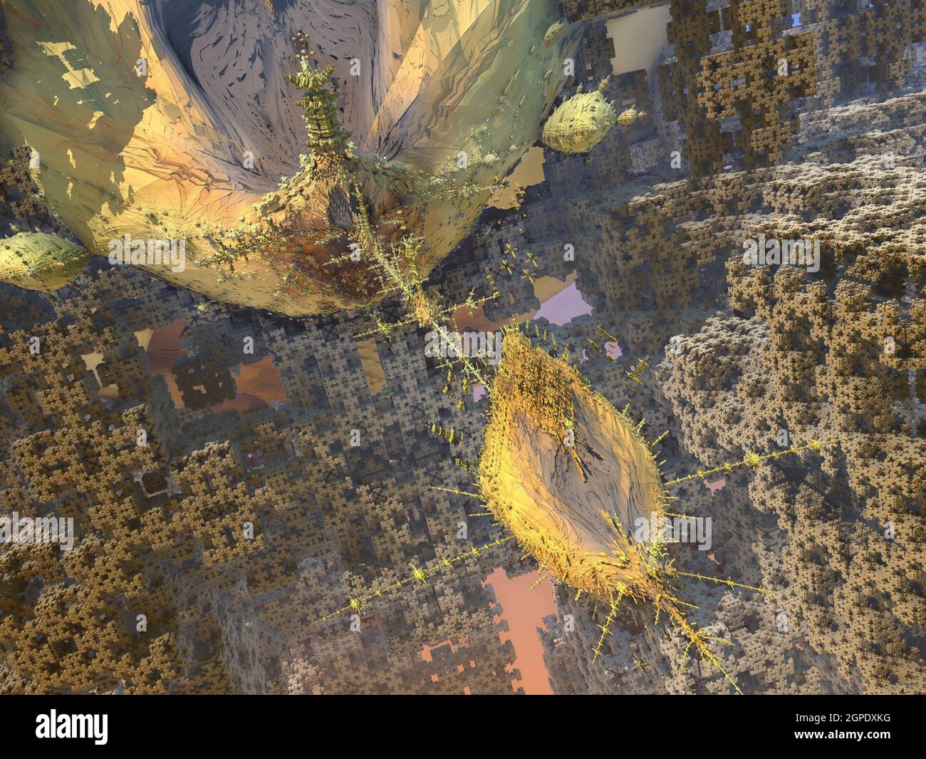 Picture of three-dimensional spaceship fractals in motion Stock Photo ...