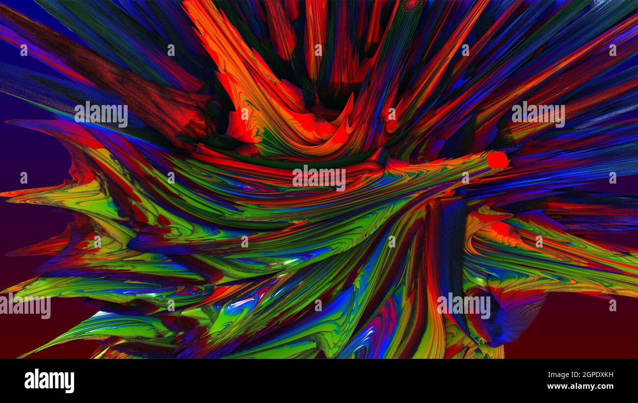 Picture of three-dimensional spaceship fractals in motion Stock Photo ...