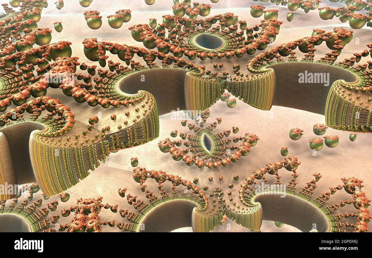 Picture of three-dimensional spaceship fractals in motion Stock Photo ...