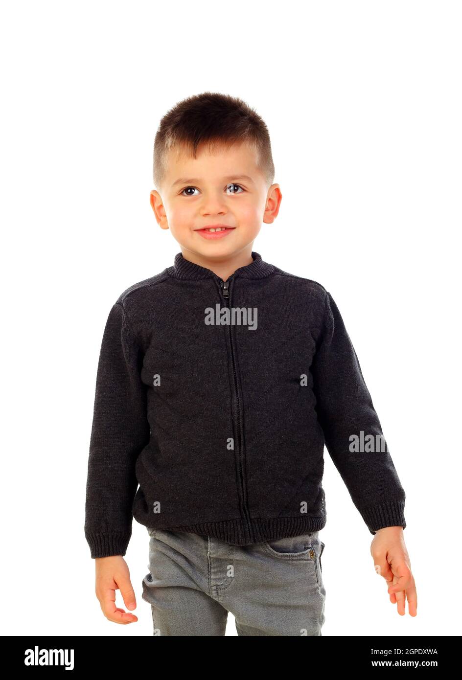 Funny small child isolated on a white background Stock Photo - Alamy