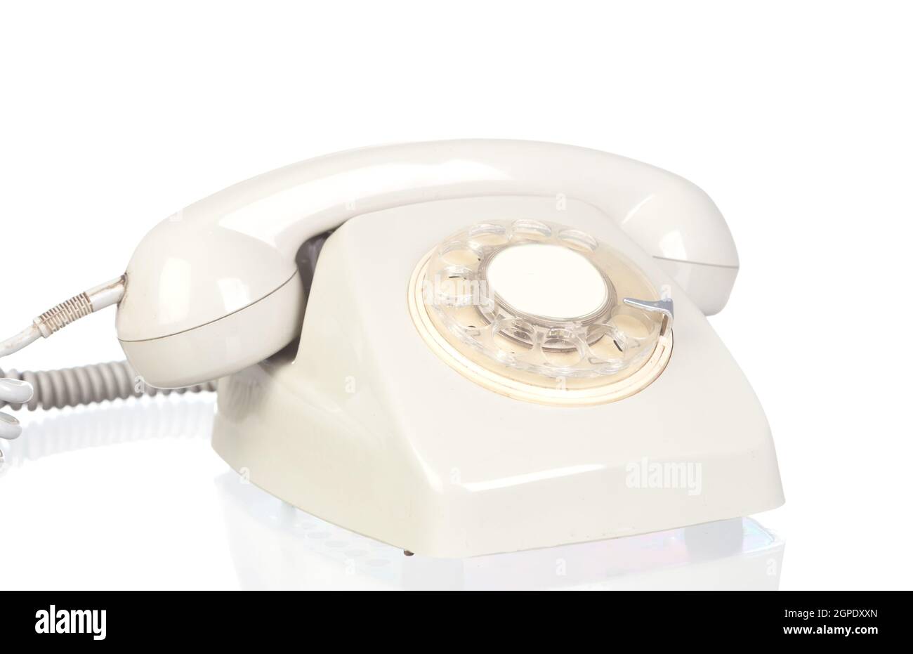 Grey vitntage telephone isolated on white background Stock Photo - Alamy