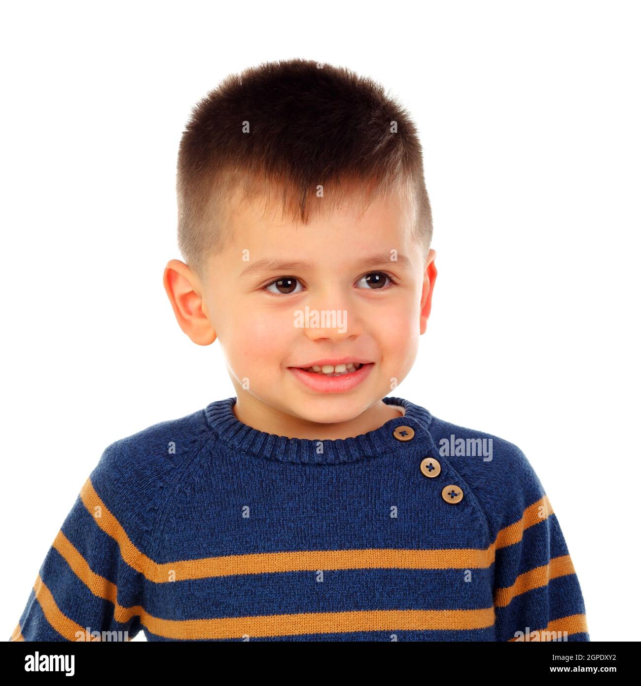 Funny small child isolated on a white background Stock Photo - Alamy