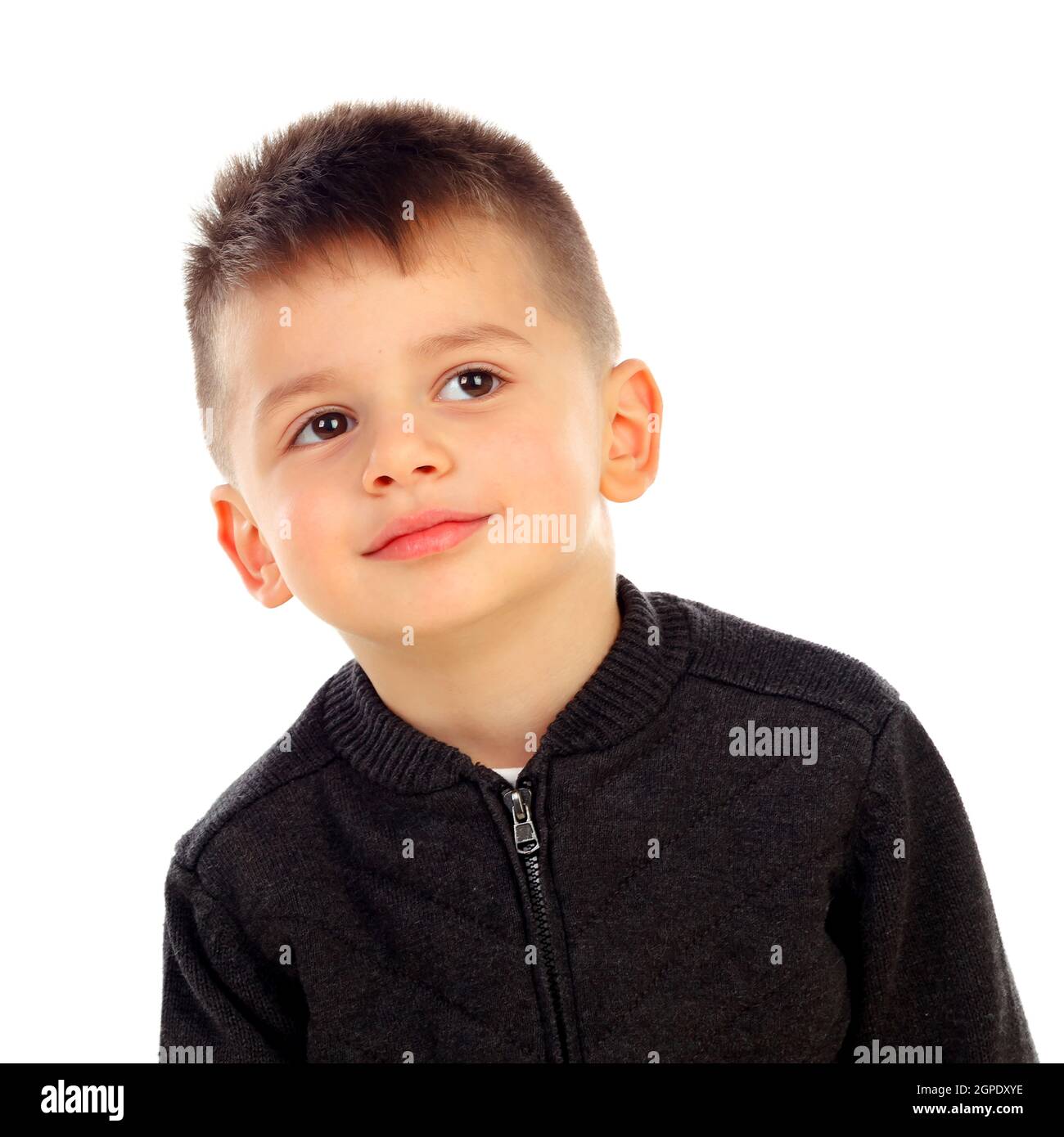 Funny small child isolated on a white background Stock Photo - Alamy