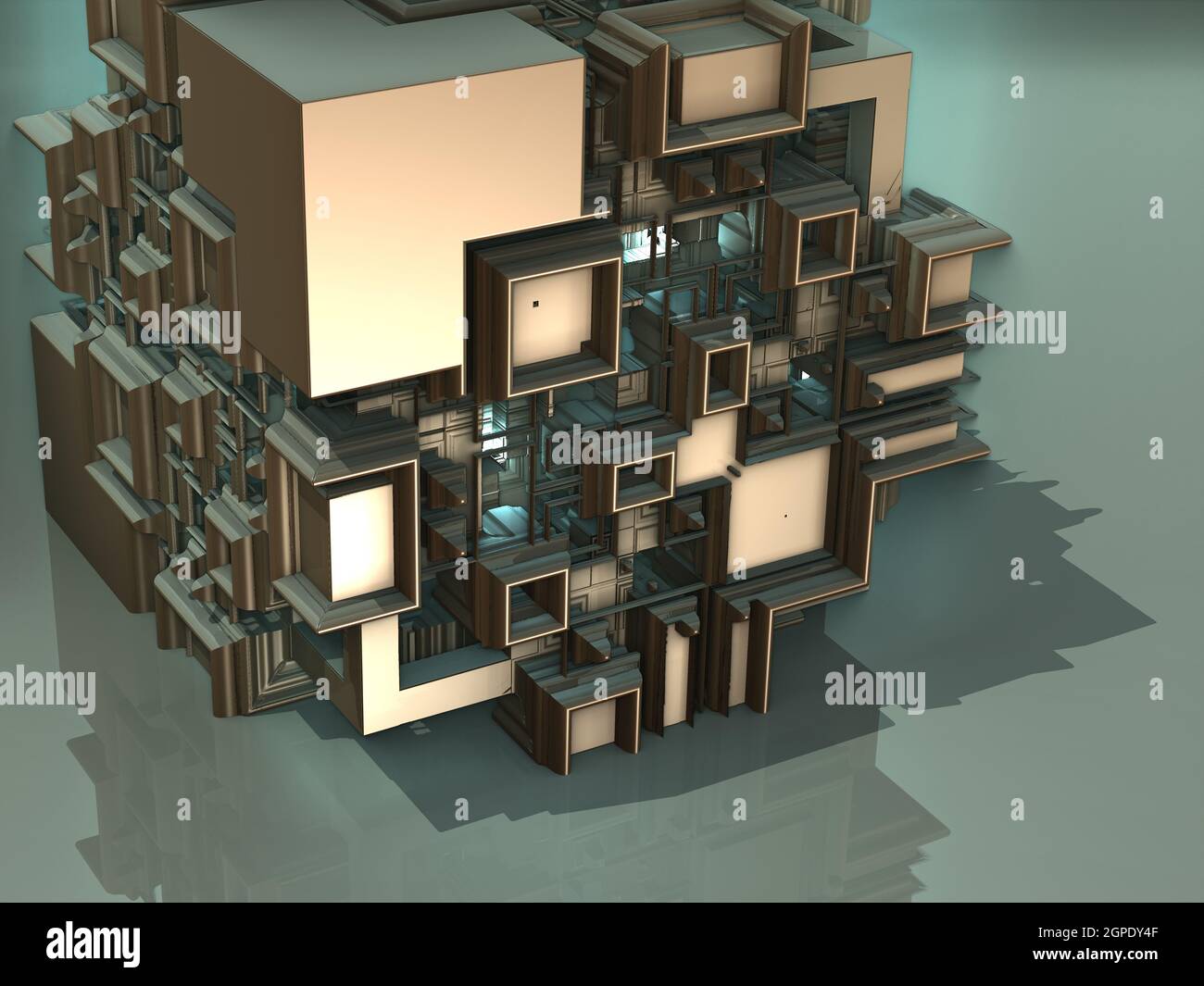 Picture of three-dimensional spaceship fractals in motion Stock Photo ...