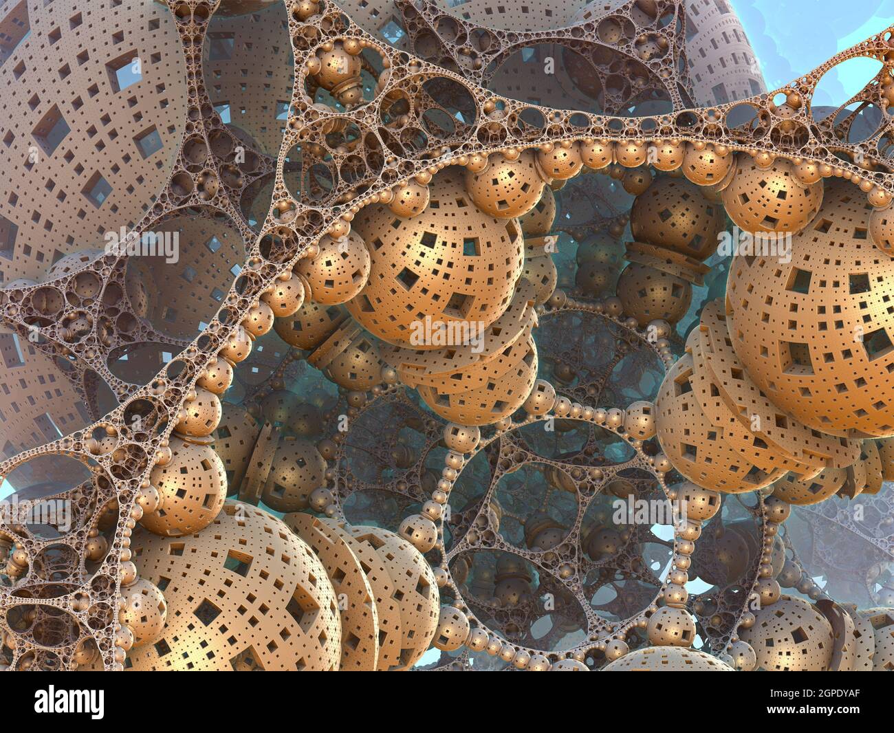 Picture of three-dimensional spaceship fractals in motion Stock Photo ...