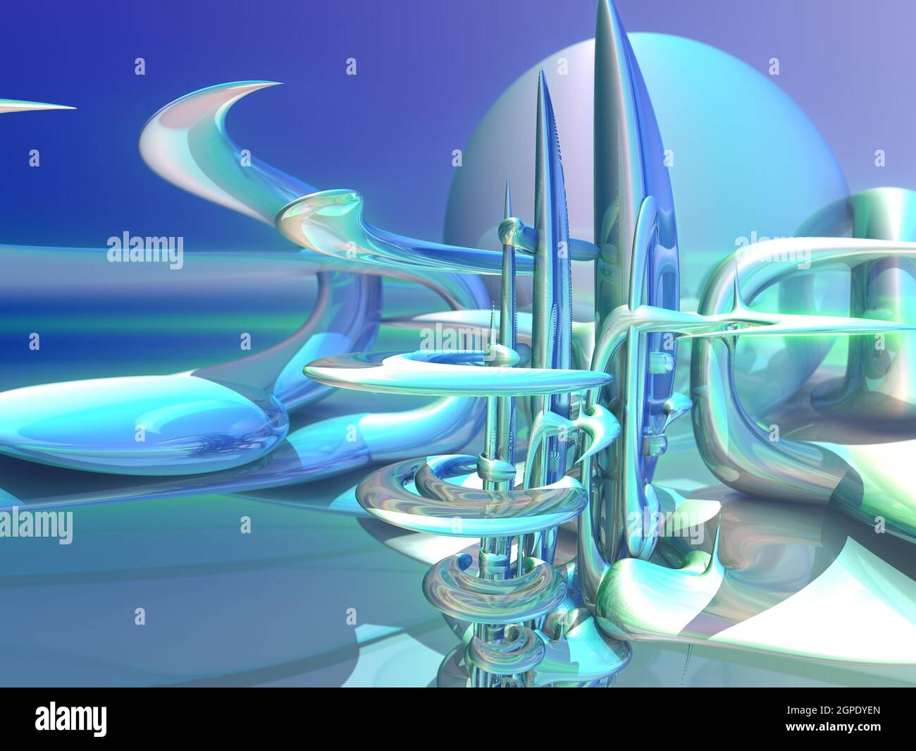 Picture of three-dimensional spaceship fractals in motion Stock Photo ...