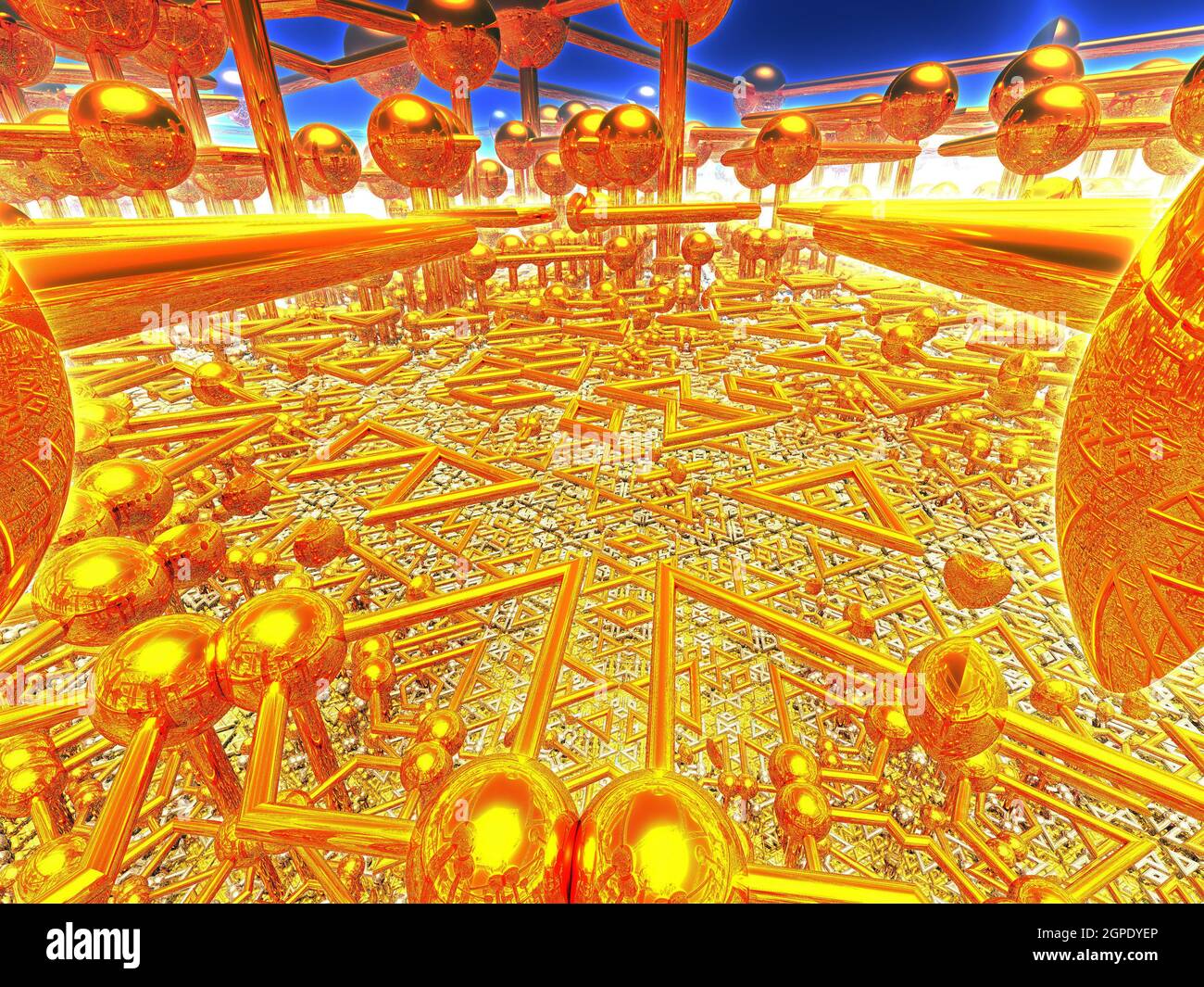 Picture of three-dimensional spaceship fractals in motion Stock Photo ...