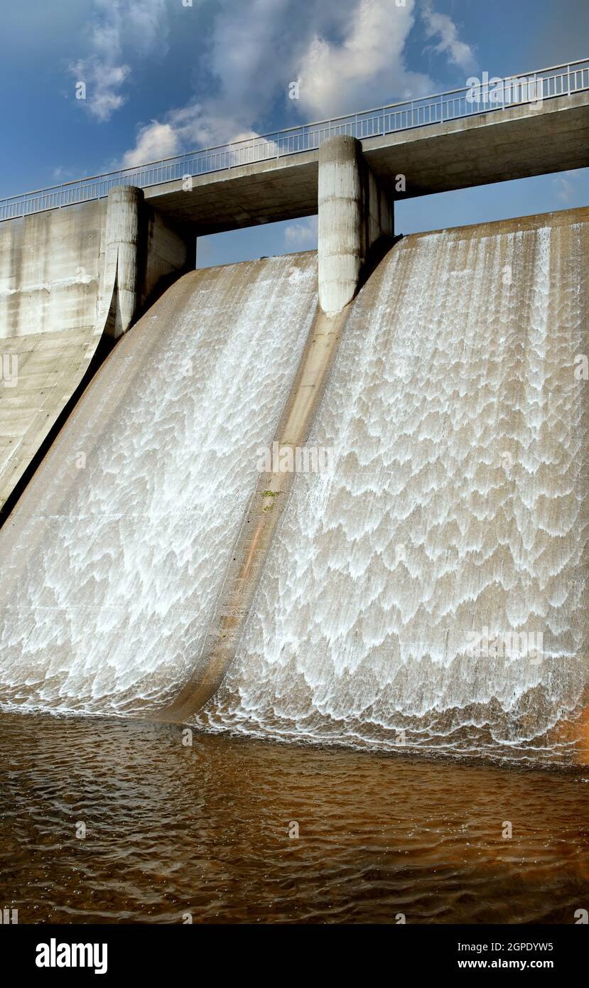 Draining water from a hydroelectric dam Stock Photo - Alamy