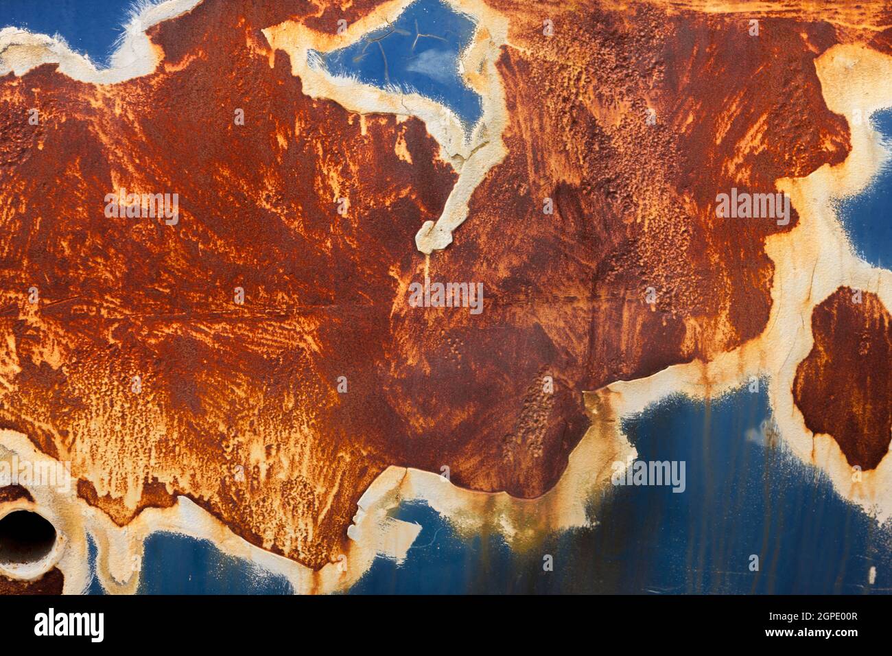 Rust dark orange texture and blue pinture for wallpaper Stock Photo - Alamy