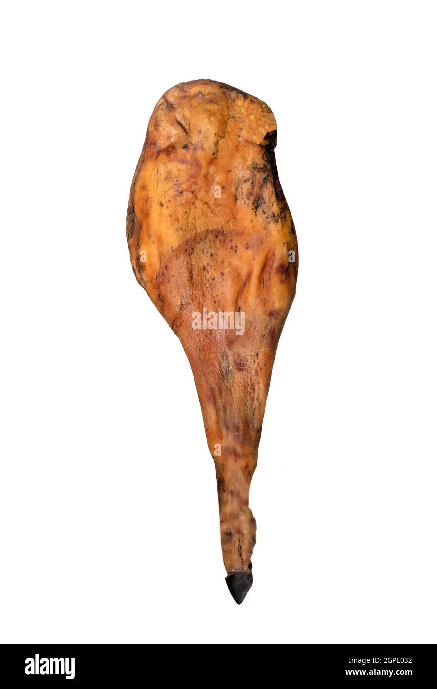 Iberian Ham Leg Isolated on a white background Stock Photo - Alamy