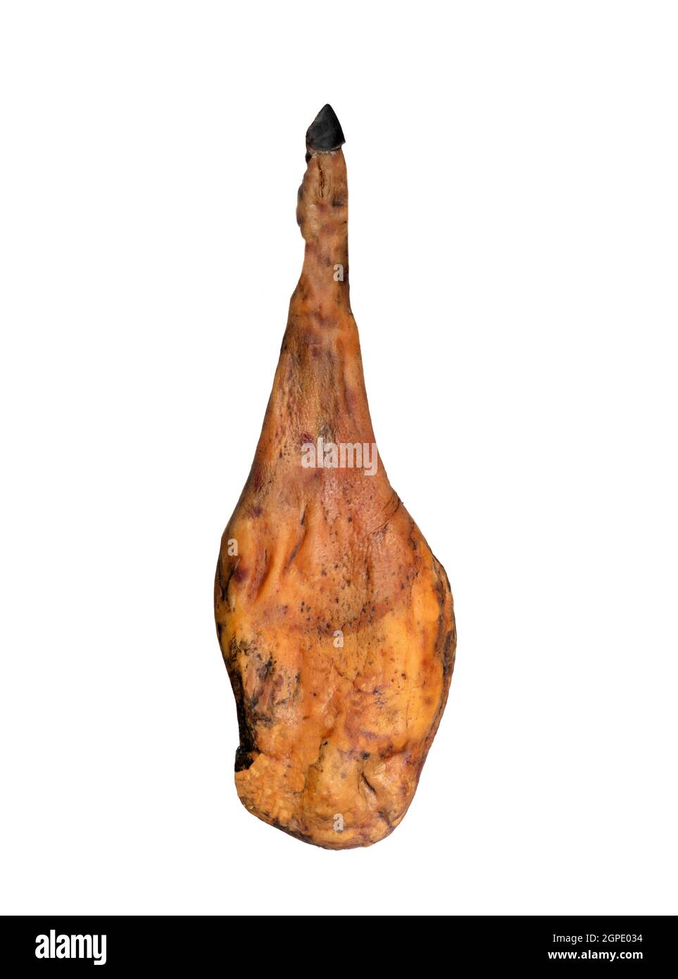 Iberian Ham Leg Isolated on a white background Stock Photo - Alamy