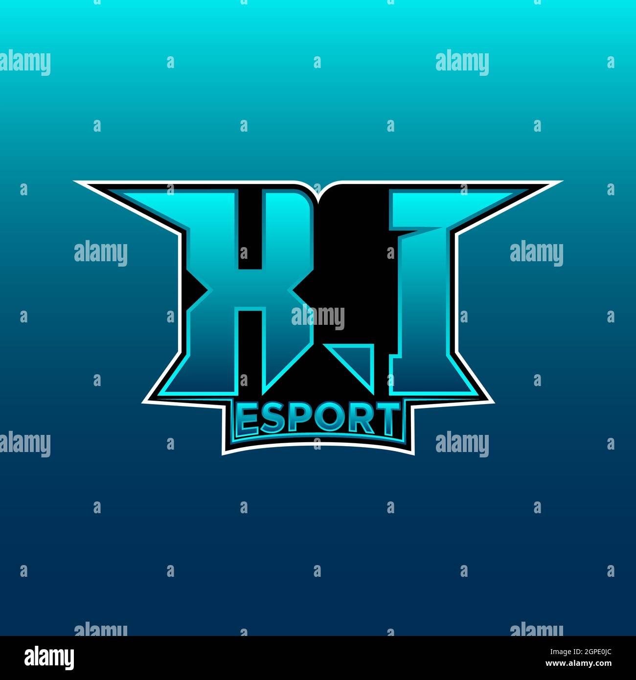 XI Logo ESport Gaming Initial with Blue Light Color design vector ...