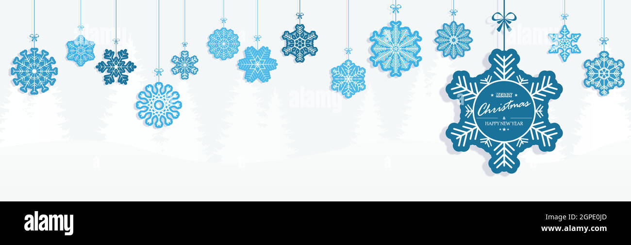 hanging snow stars banner for christmas greetings time Stock Vector ...