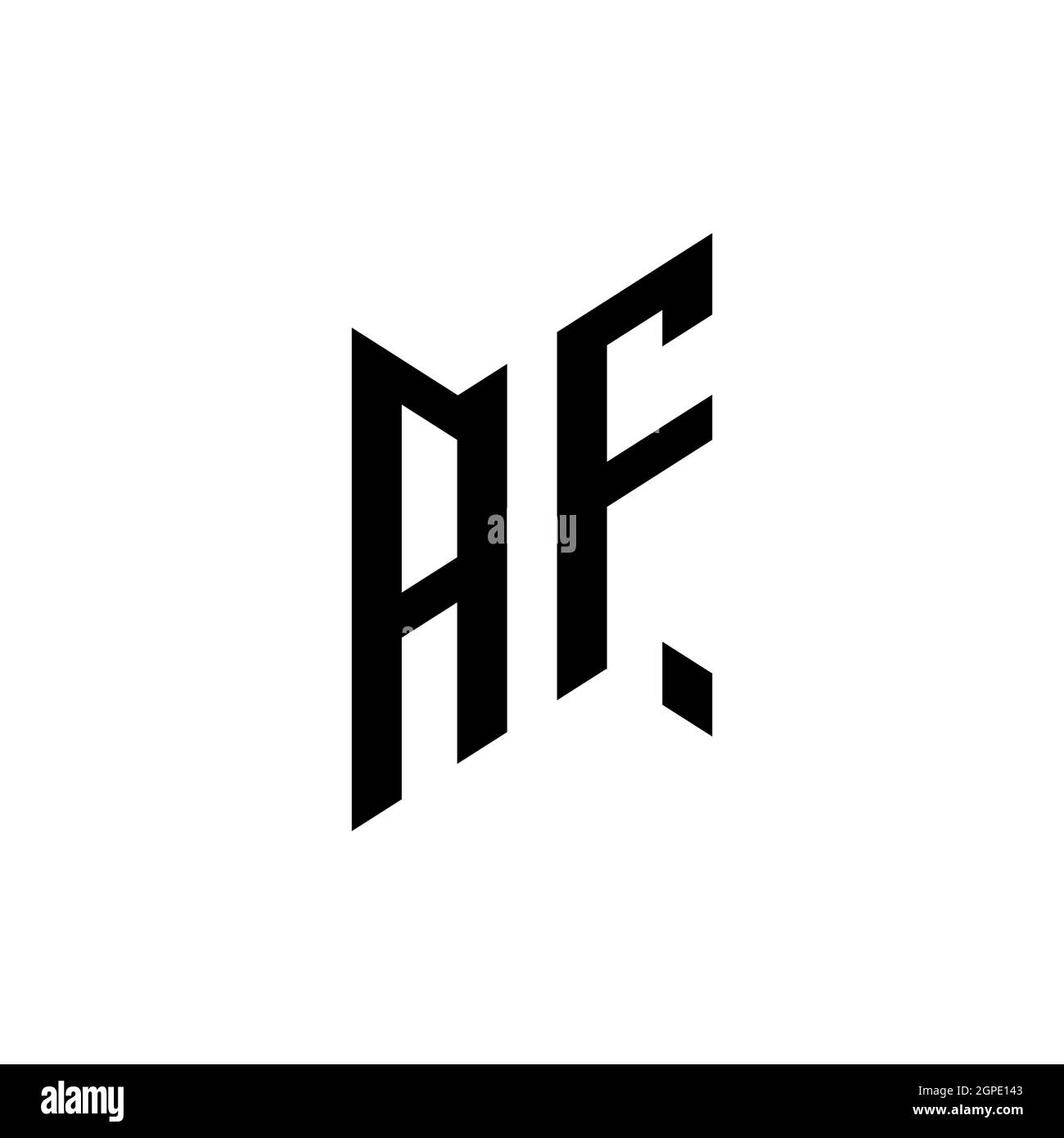 AF Monogram geometric shape style template. Monogram initial design ...