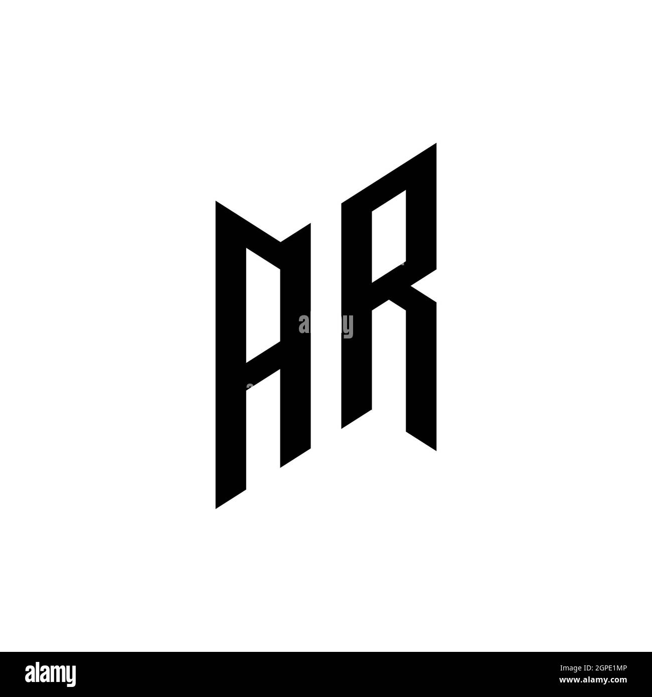 AR Monogram geometric shape style template. Monogram initial design ...