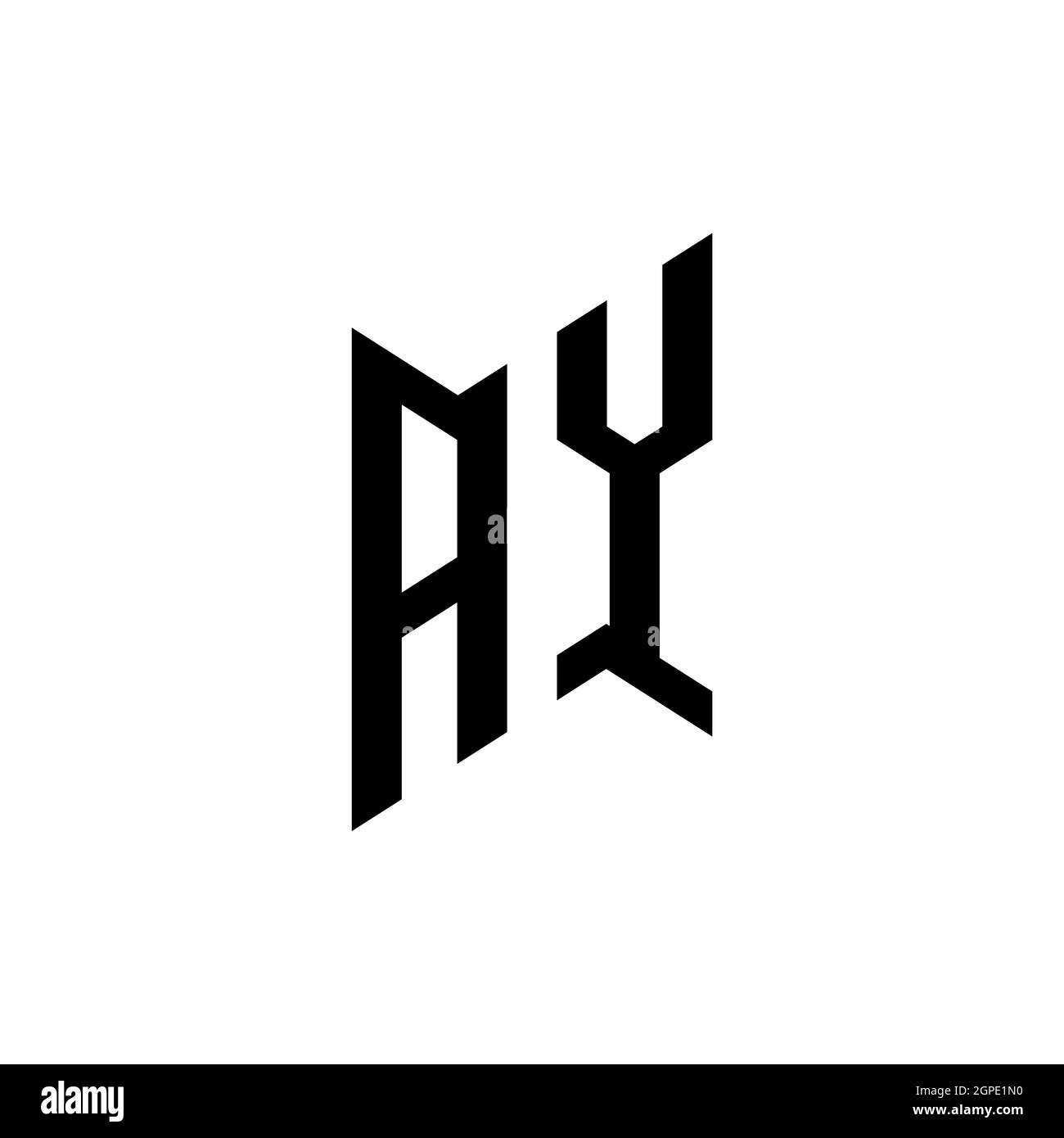 AY Monogram geometric shape style template. Monogram initial design ...