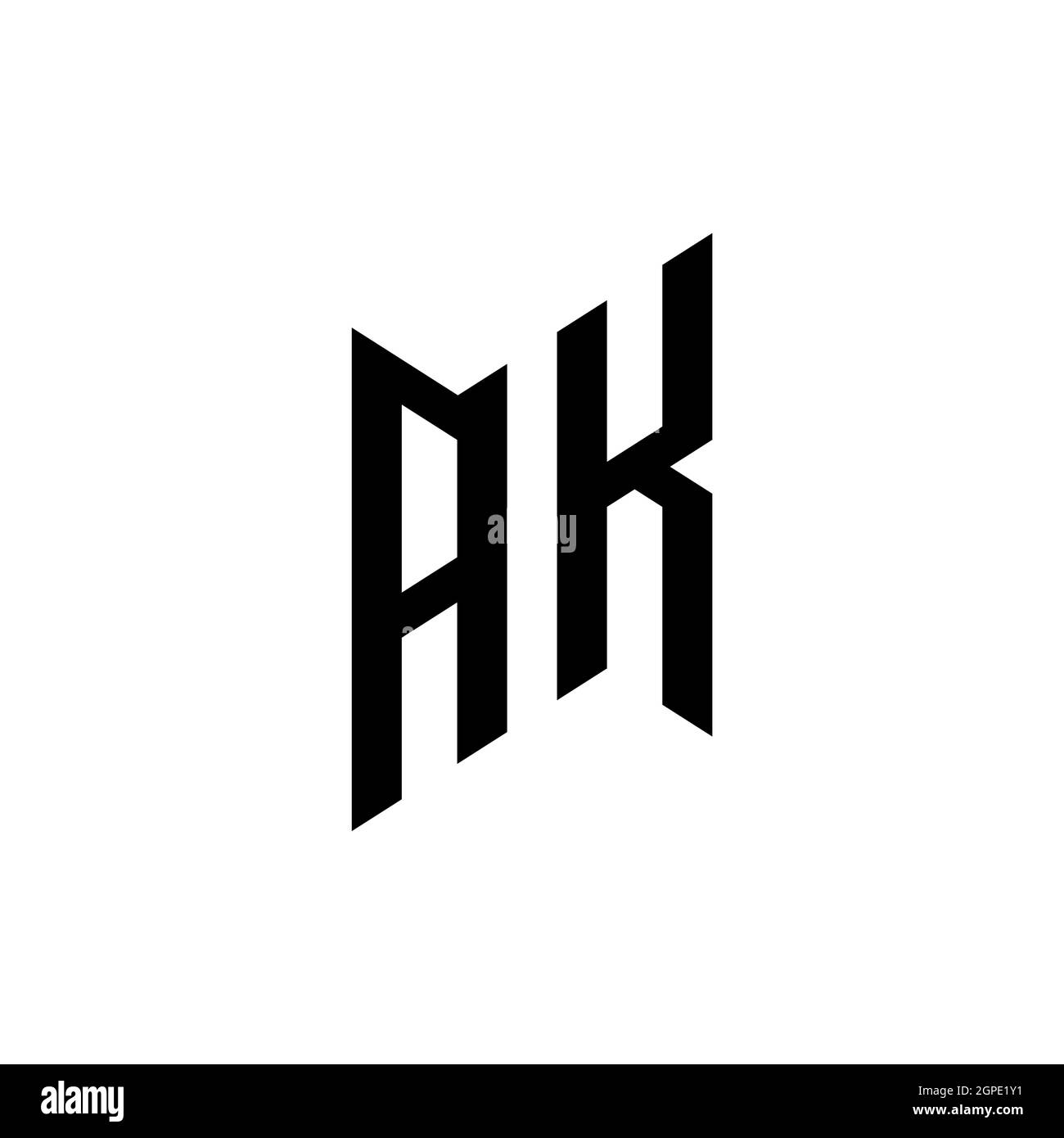 AK Monogram geometric shape style template. Monogram initial design ...