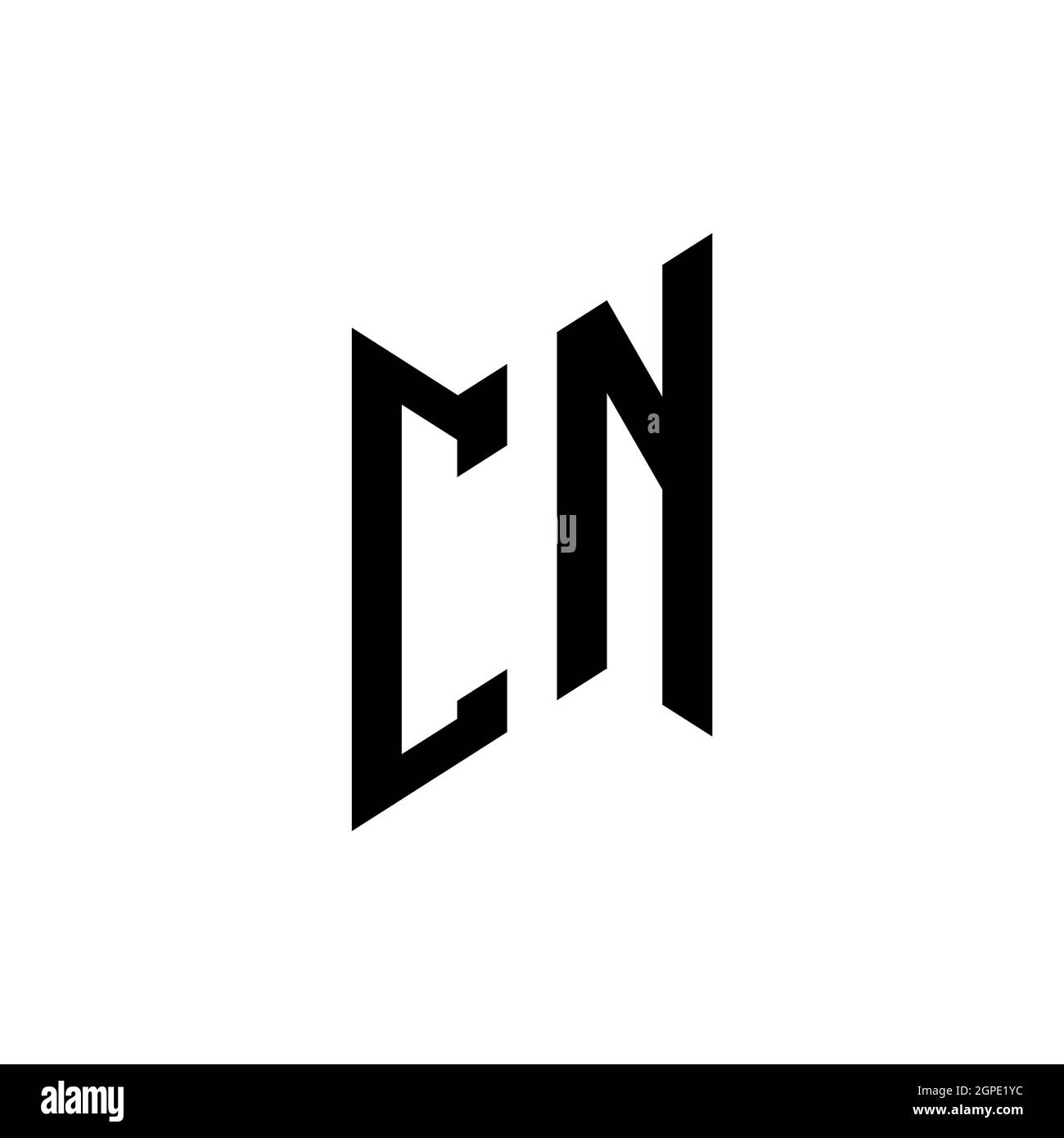 CN Monogram geometric shape style template. Monogram initial design ...