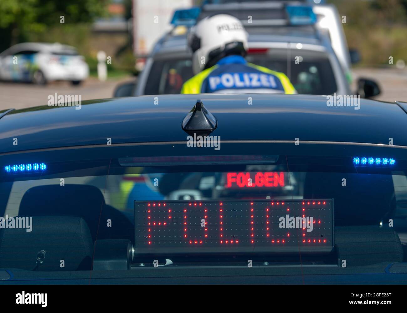 Hurlach, Germany. 27th Sep, 2021. On the rear window of a civilian ...