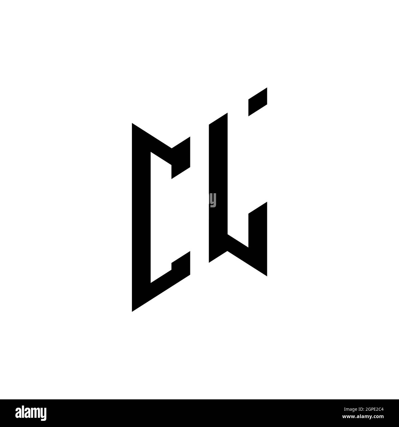 CL Monogram geometric shape style template. Monogram initial design ...