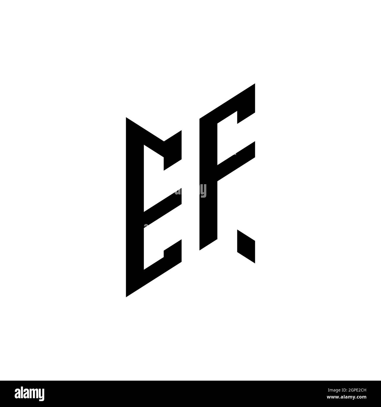 EF Monogram geometric shape style template. Monogram initial design vector isolated on white ...