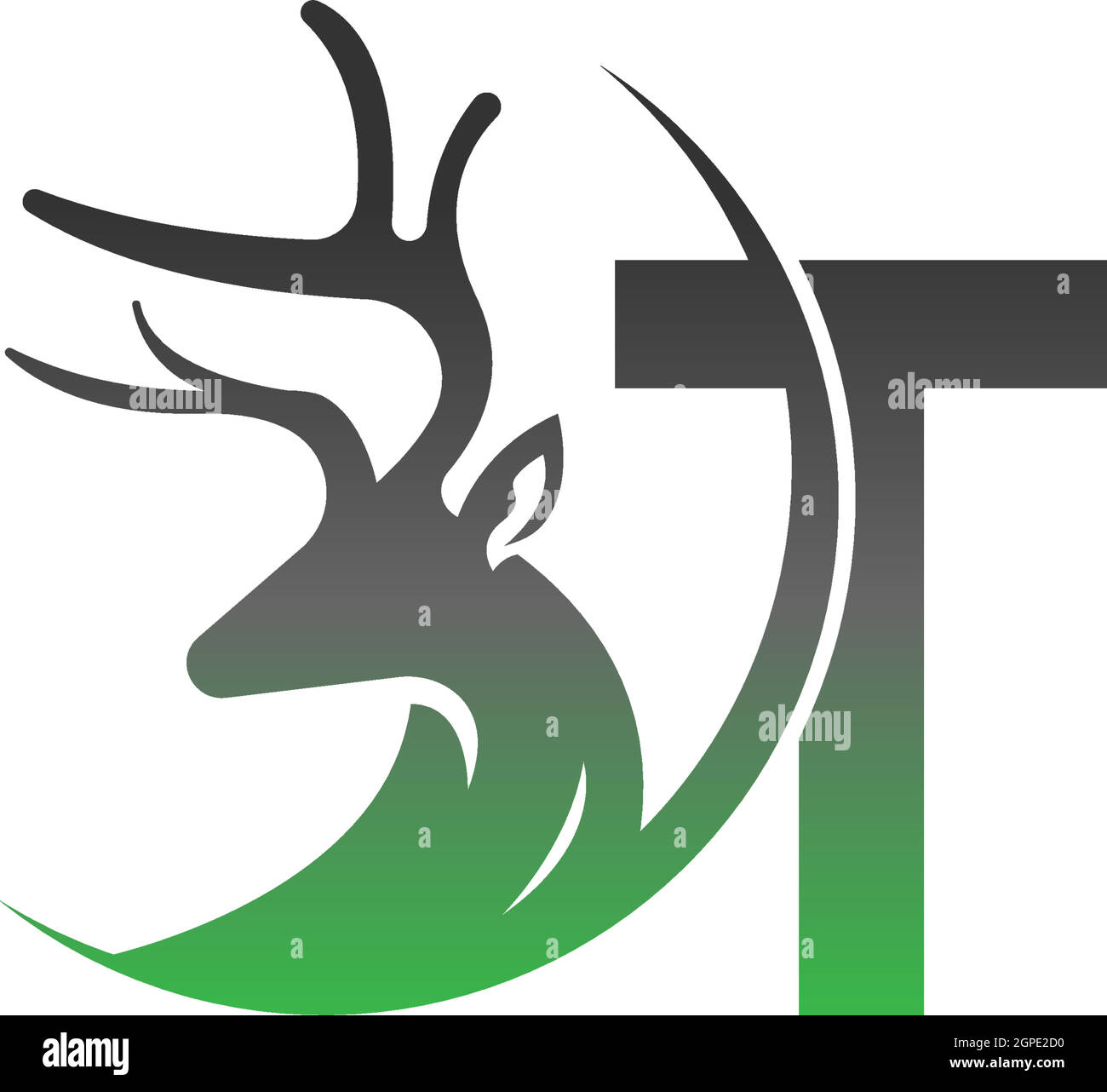 Letter T icon logo with deer illustration design Stock Vector Image ...