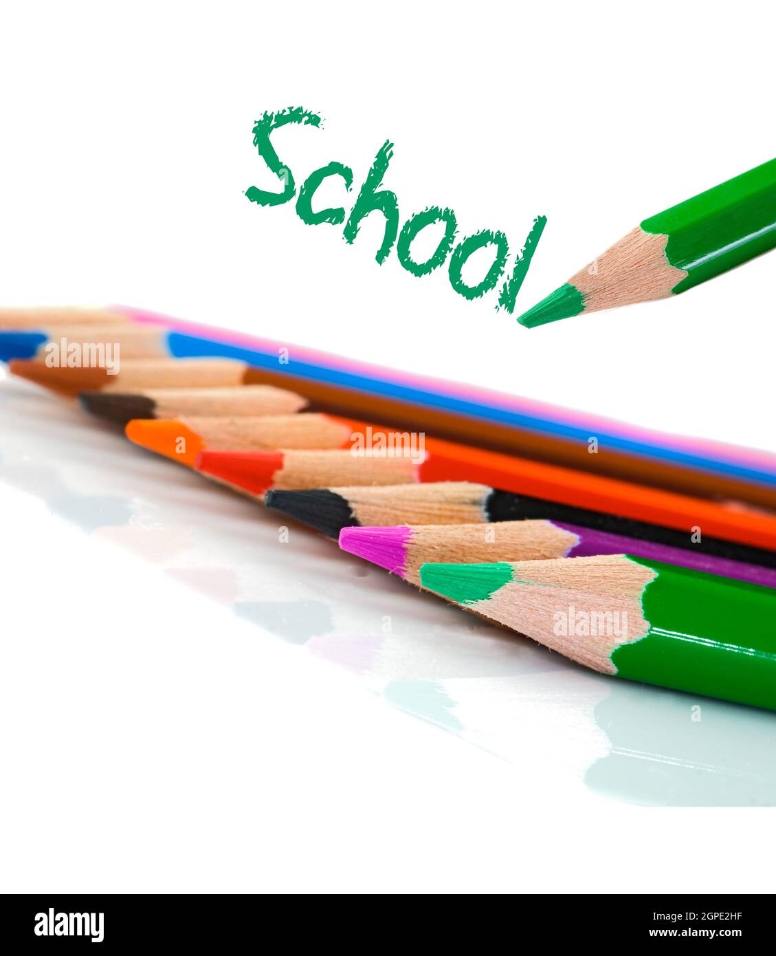 Colored pencils for back to school isolated on a white background Stock ...