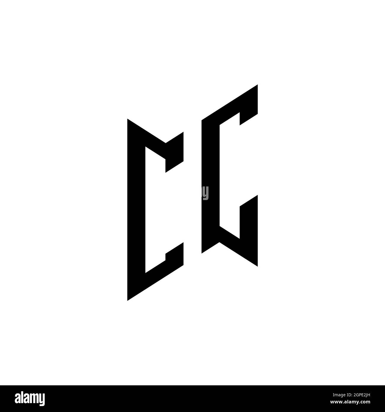 CC Monogram geometric shape style template. Monogram initial design ...