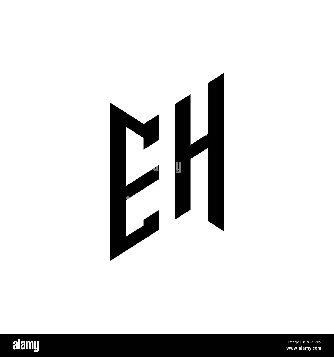 EH Monogram geometric shape style template. Monogram initial design ...