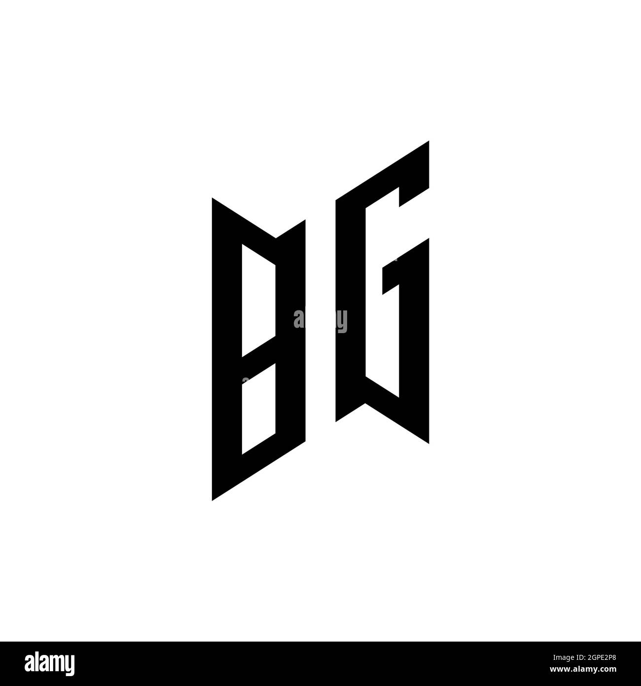 BG Monogram geometric shape style template. Monogram initial design ...
