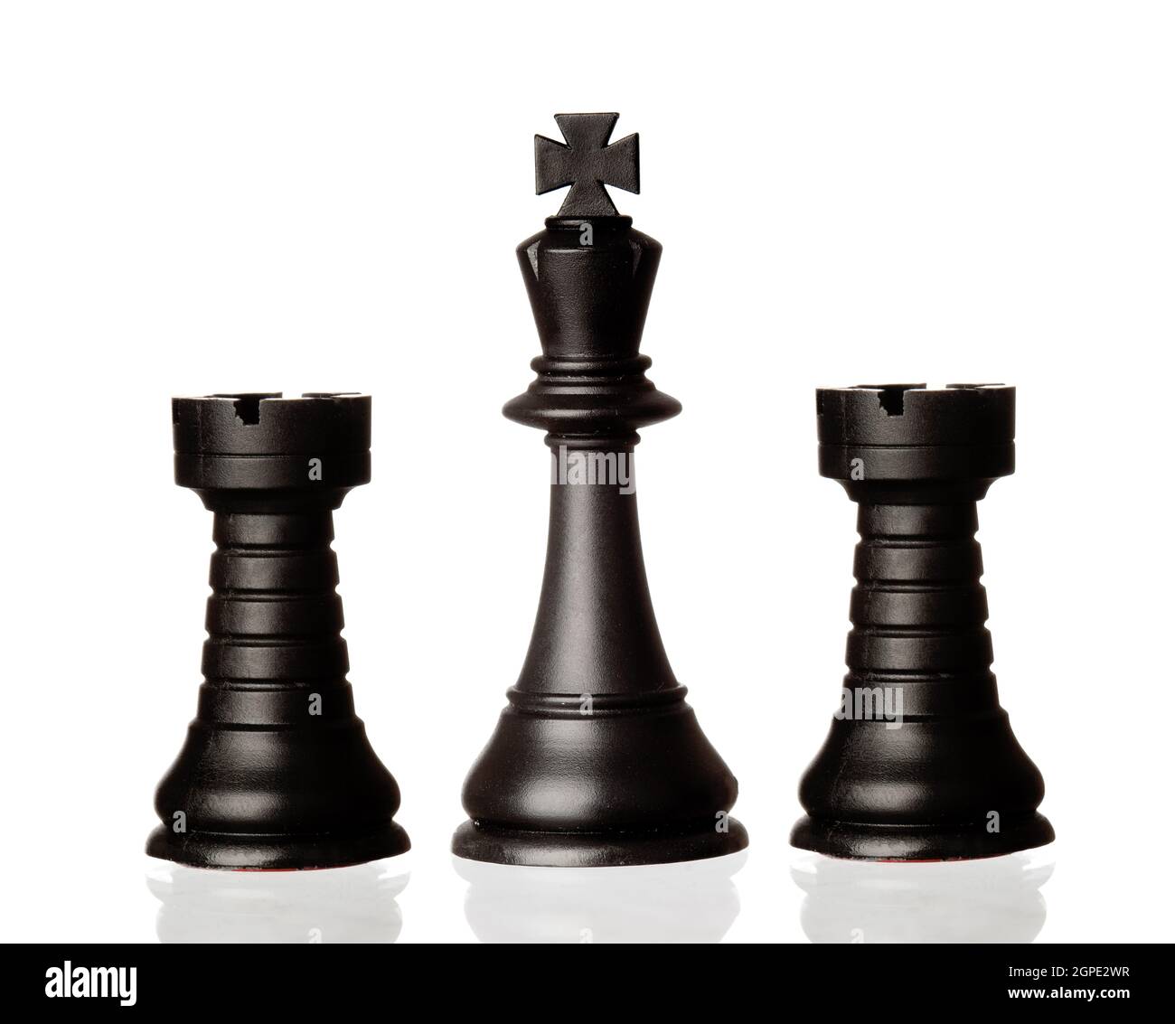 Black chess pieces isolated on a white background Stock Photo - Alamy