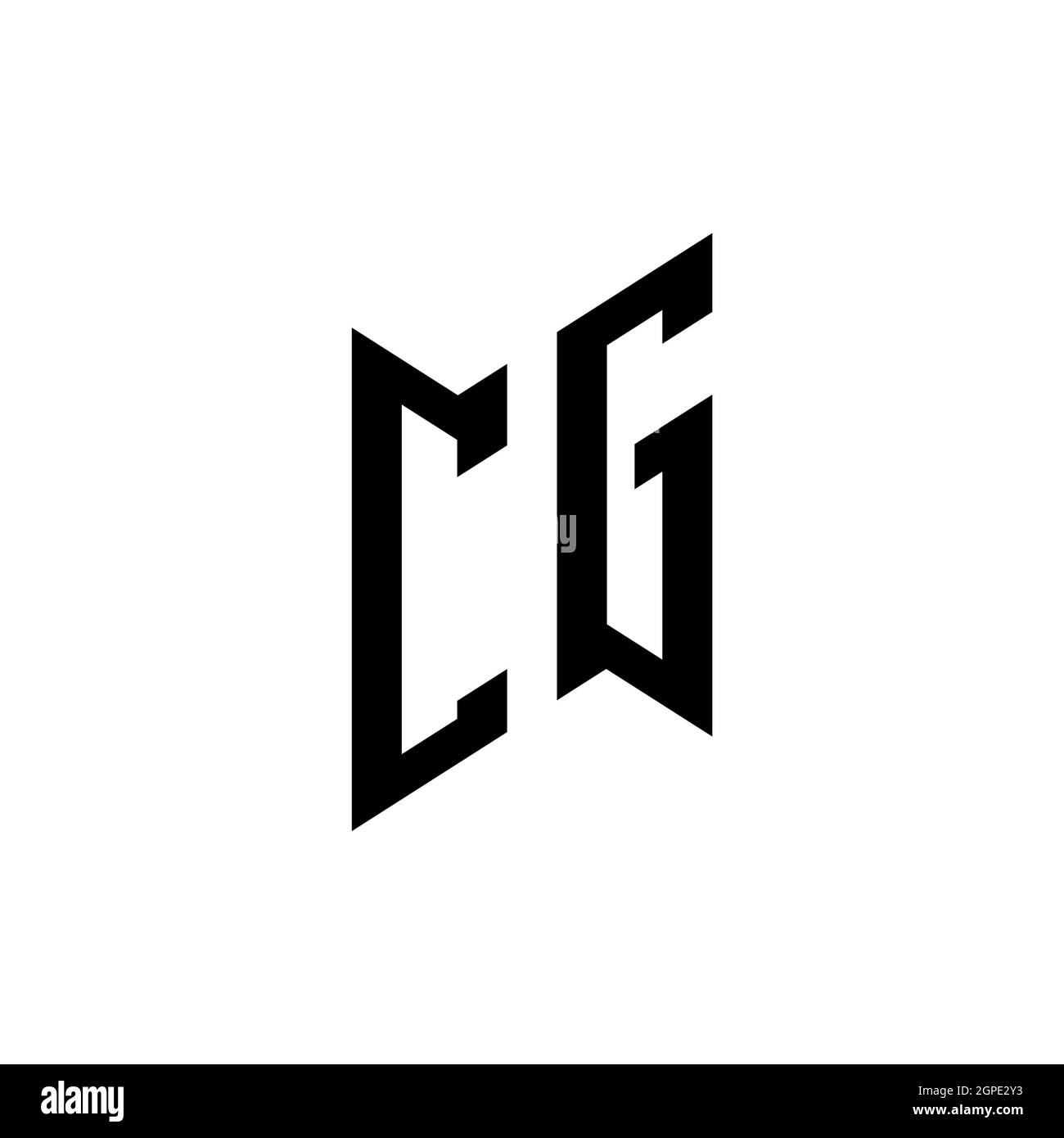 CG Monogram geometric shape style template. Monogram initial design vector isolated on white ...