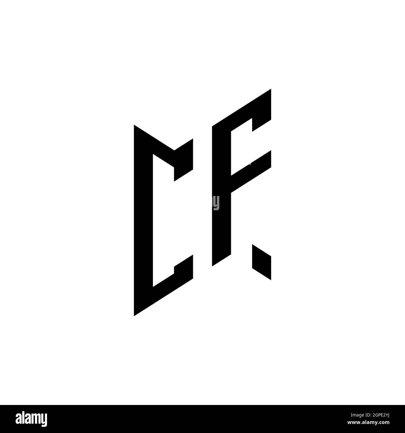 CF Monogram geometric shape style template. Monogram initial design ...