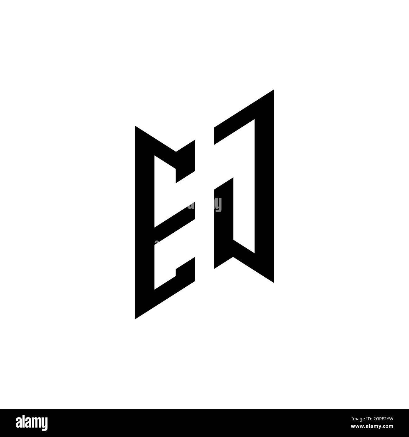 EJ Monogram geometric shape style template. Monogram initial design ...