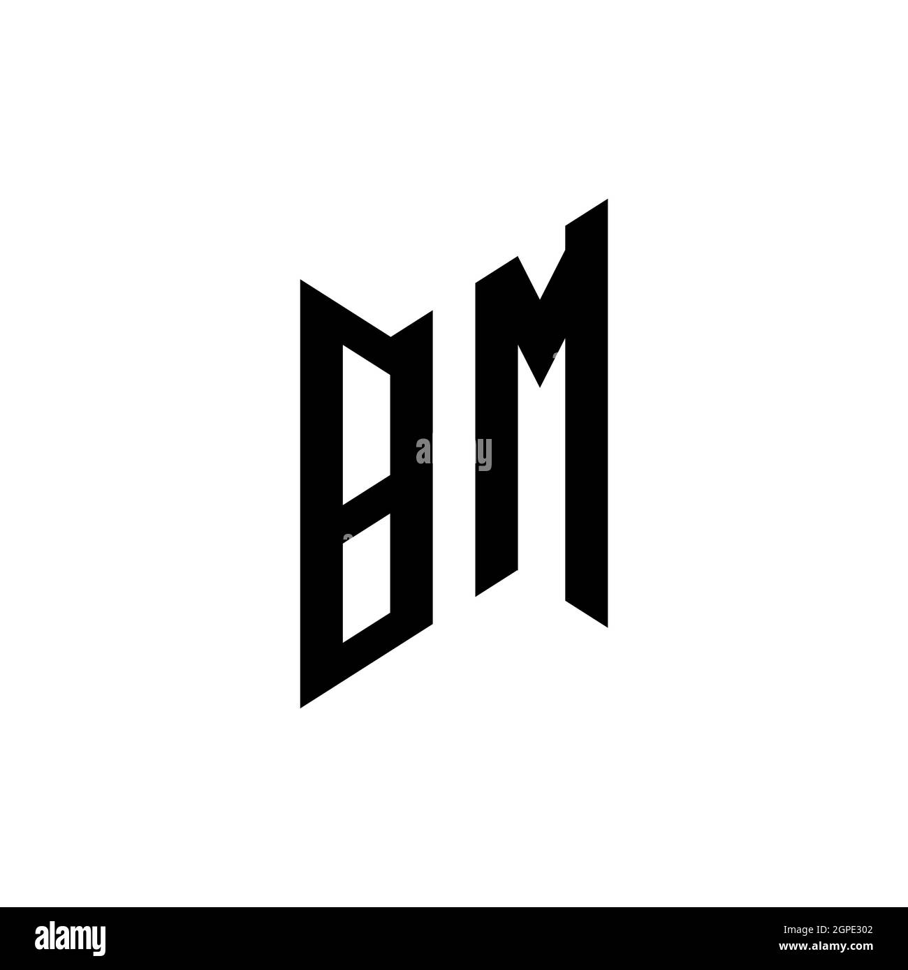 BM Monogram geometric shape style template. Monogram initial design ...