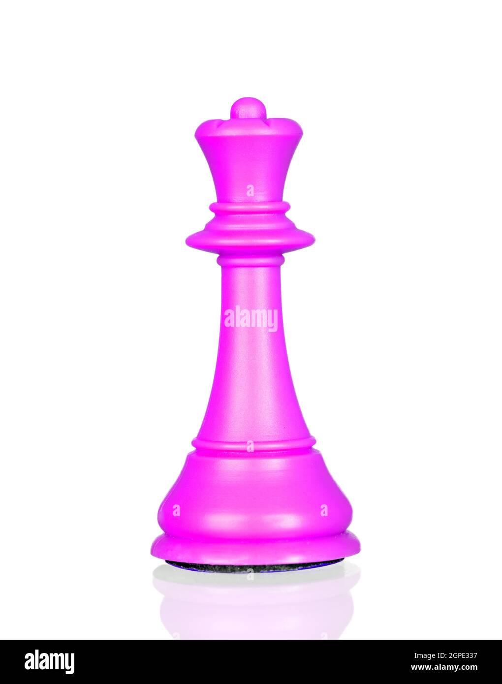 Pink queen, chess piece isolated on a white background Stock Photo - Alamy