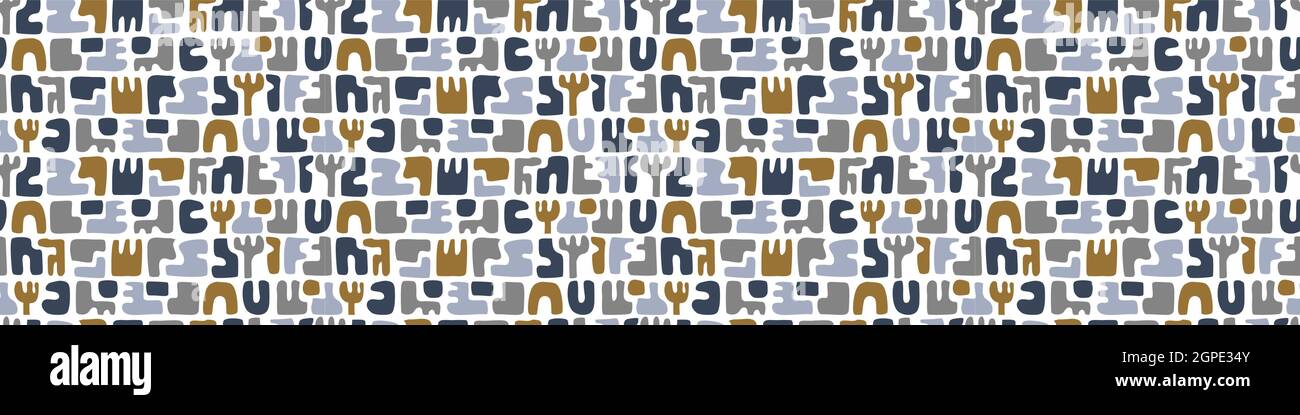 Masculine geometric seamless border pattern. Classic retro geo shape ...